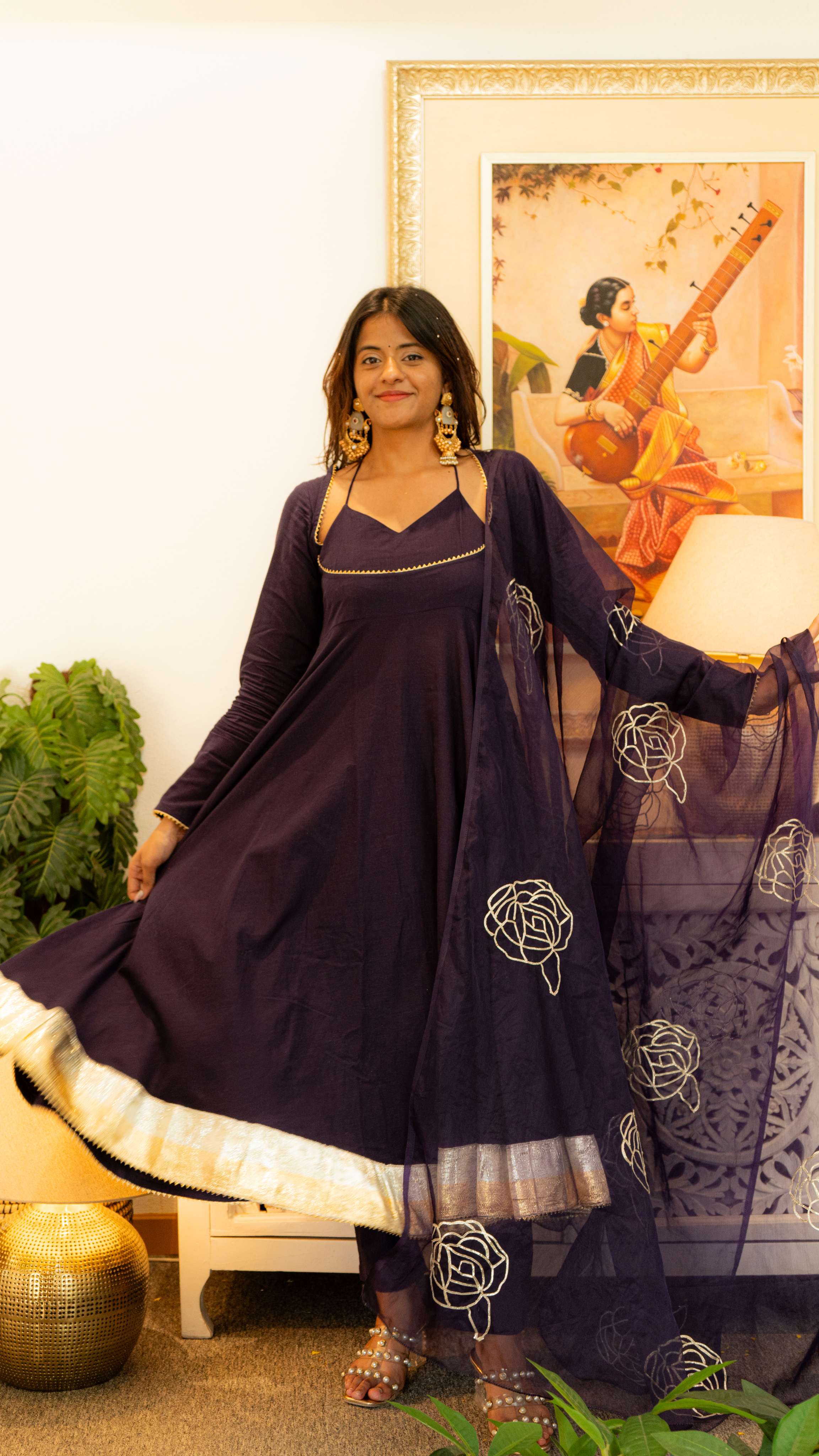 NOORANI Midnight Purple Kanchli Style Kurta Set – Hivado